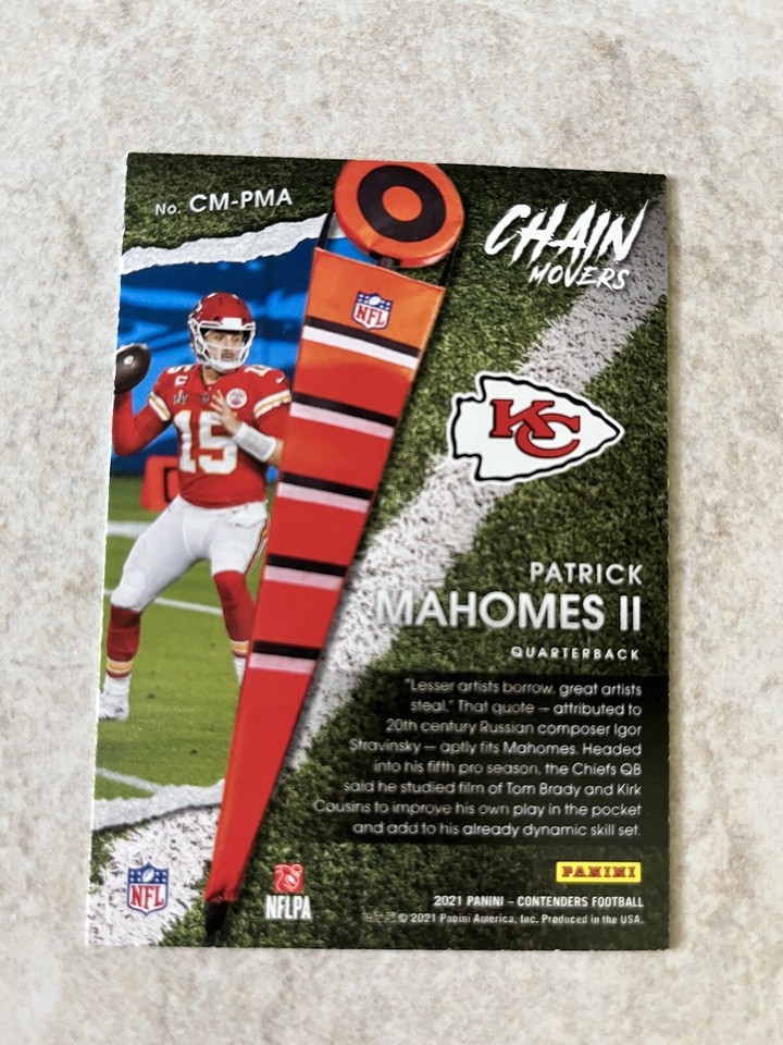 2021 Panini Contenders Chain Movers Patrick Mahomes II #CM-PMA NFL KC ...