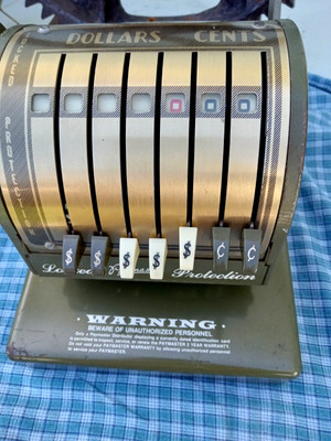 Cash Register, Adding Machines - Paymaster Check