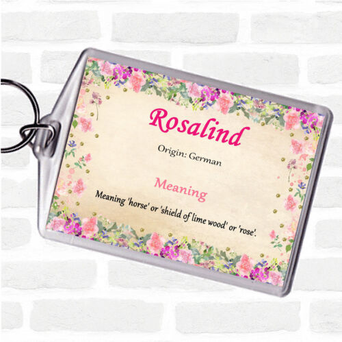Rosalind Name Meaning Bag Tag Keychain Keyring Floral | eBay