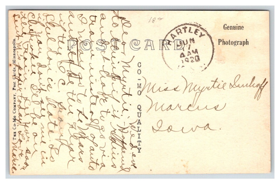 HARTLEY IOWA RPPC ~ Street view GAR MEMORIAL & Historic houses | eBay