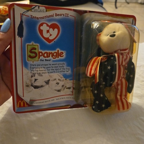 RARE TY Beanie Baby Spangle The Bear 1999 International Bears II ...