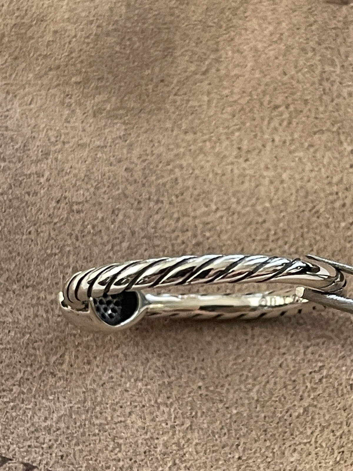 David Yurman Sterling Silver Petite Pave Cable Band R… - Gem