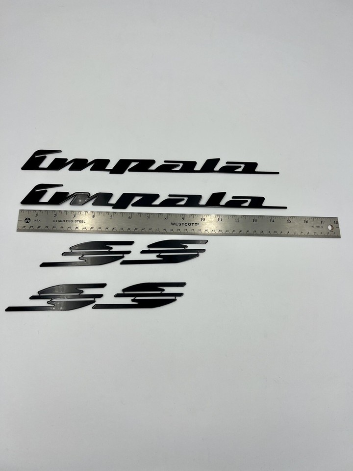 1994-1996 Impala SS Stainless Steel Side Script Emblems - Black | eBay