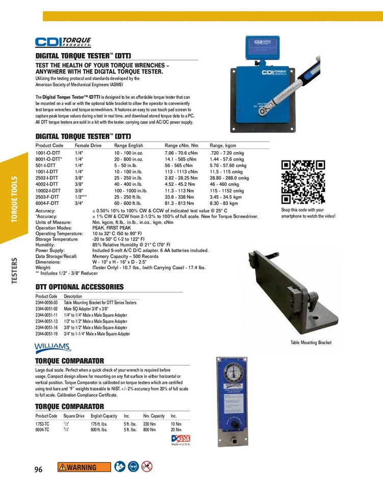 Table Mounting Bracket for Digital Torque Tester Series Testers -CDI ...