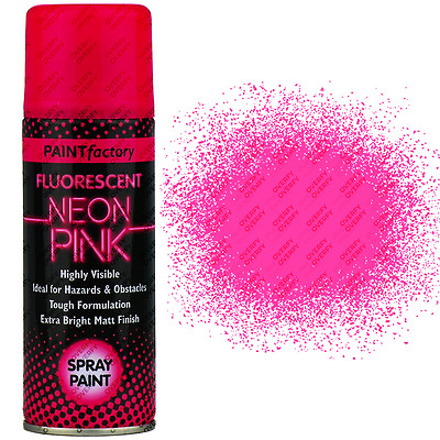 2 x Fluorescent Neon Pink Spray Paint Matt 200ml Auto Car Paint ...