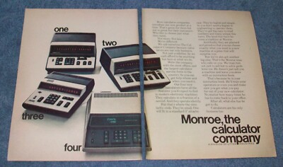 1970 Monroe Calculator's Vintage 2pg Ad "One, Two, Three, Four" | eBay