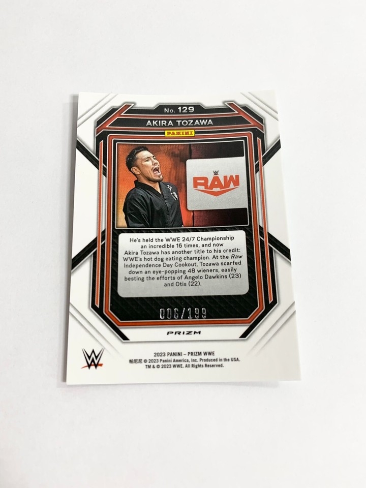 Akira Tozawa Premium Box Set 006/199 2023 Panini Prizm WWE Card # 129 ...