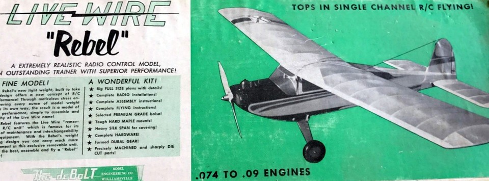 Live Wire REBEL PLAN + Parts Patterns to Build a 48" deBolt RC Model ...