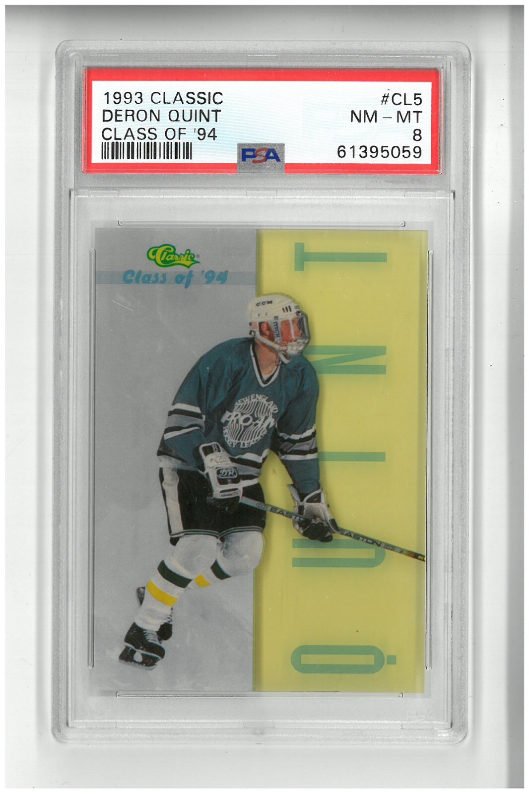 1993-94 Classic Deron Quint Class of '94 PSA 8 card #CL5 Jets POP 1 ...