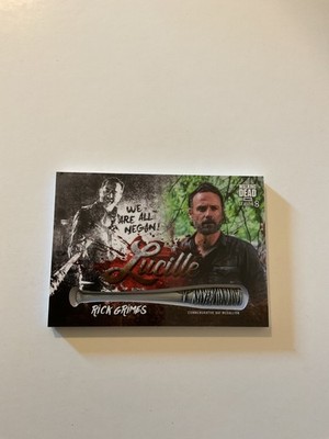 2018 Walking Dead Season 8 Part 1 Manufactured Bat Relic Rick MUD #/50 ...