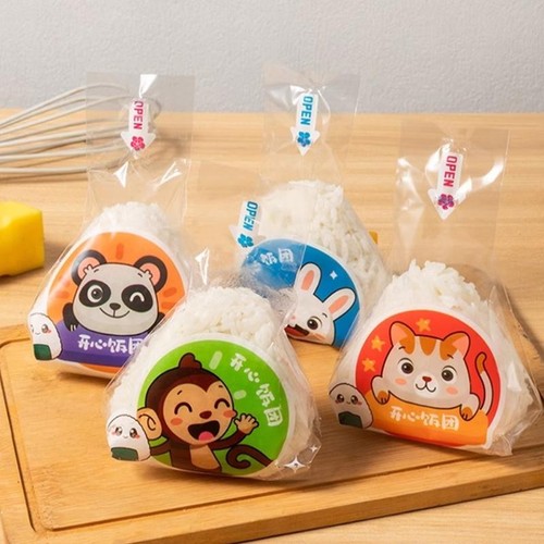 50Pcs Cartoon Japenese Triangle Rice Ball Bag With/without 50 Rice Ball ...