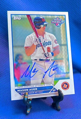 MASON AUER 2023 Topps SP Pro Debut Auto Rookie PD-51 RC TAMPA BAY RAYS ...