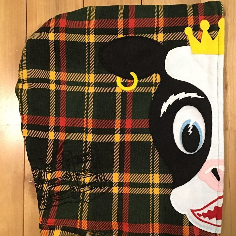 2008 Isetan limited BAPE check Holstein full zip hoodie COW A Bathing ...