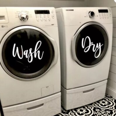 Wash, Dry, Washer decal, Dryer decal, Laundry Room decals, Vinyl Decals ...
