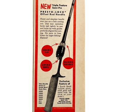 South Bend Presto Lock Fishing Rod 1953 Advertisement Outdoor Sporting ...