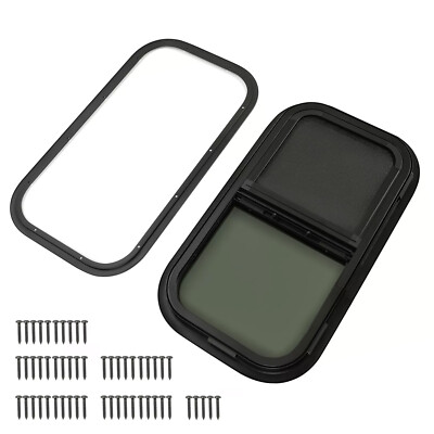 12" x 22" Vertical Slide RV Window w/Trim Ring & Mounting Kit For Cargo ...