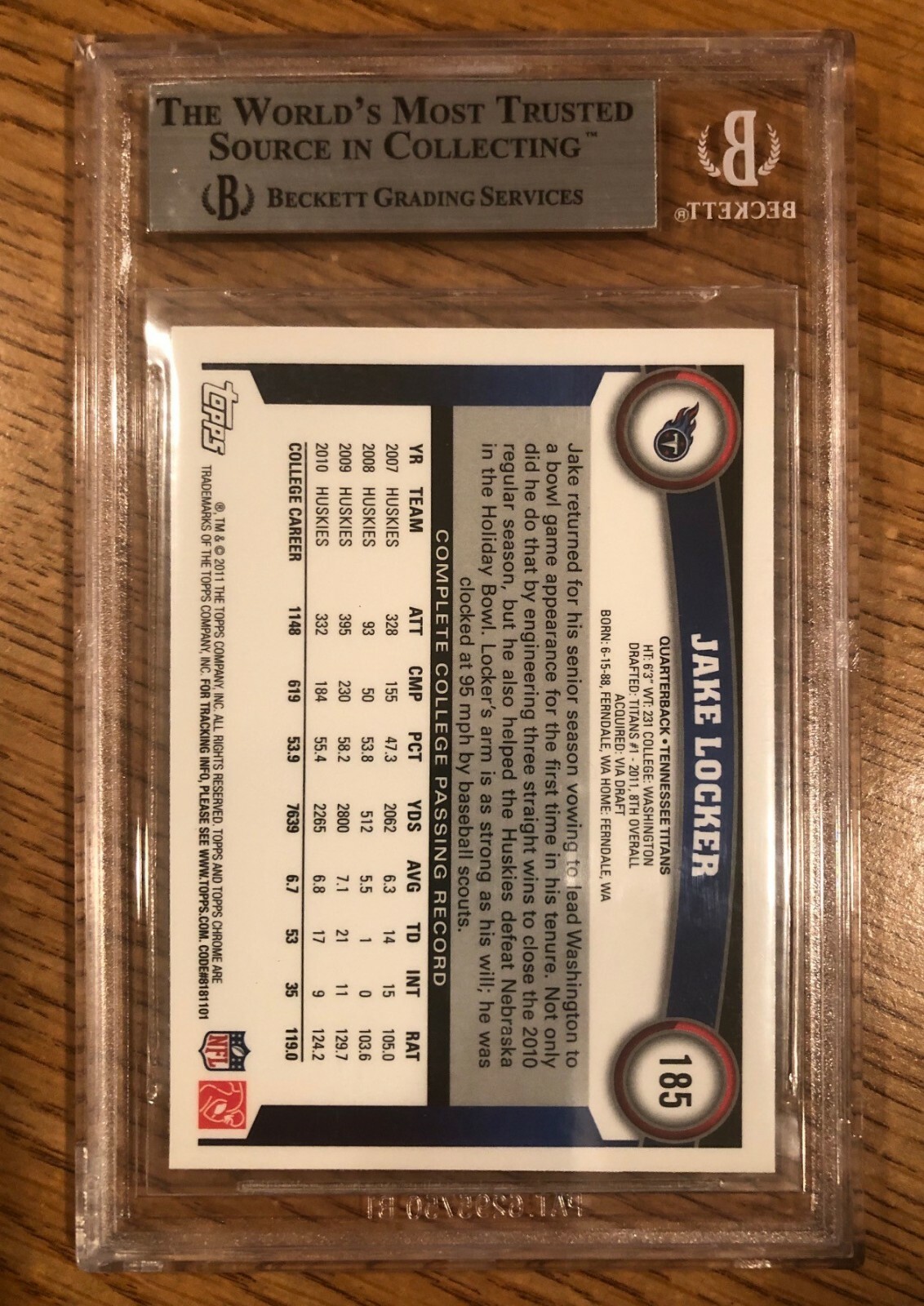 2011 Topps Chrome - Jake Locker #185 Base (RC) for sale online | eBay