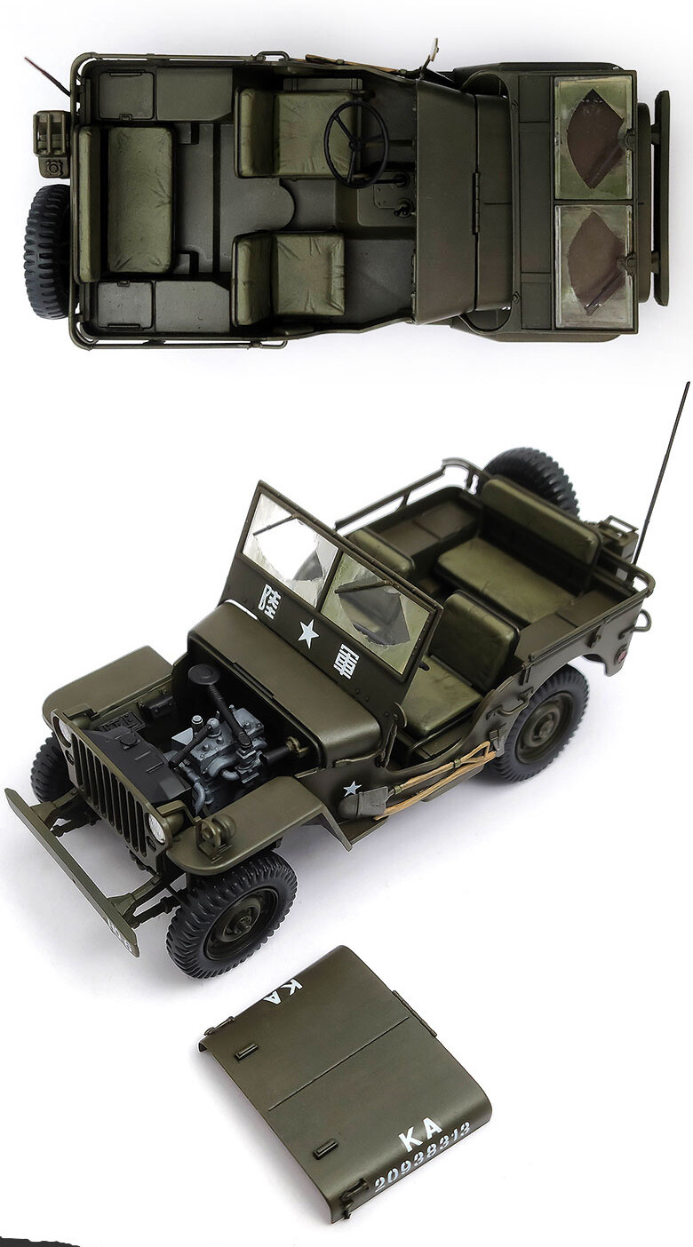 Academy 1/24 U.S.Army 1/4 Ton 4x4 Utility Truck Vehicle Jeep Model Kit ...
