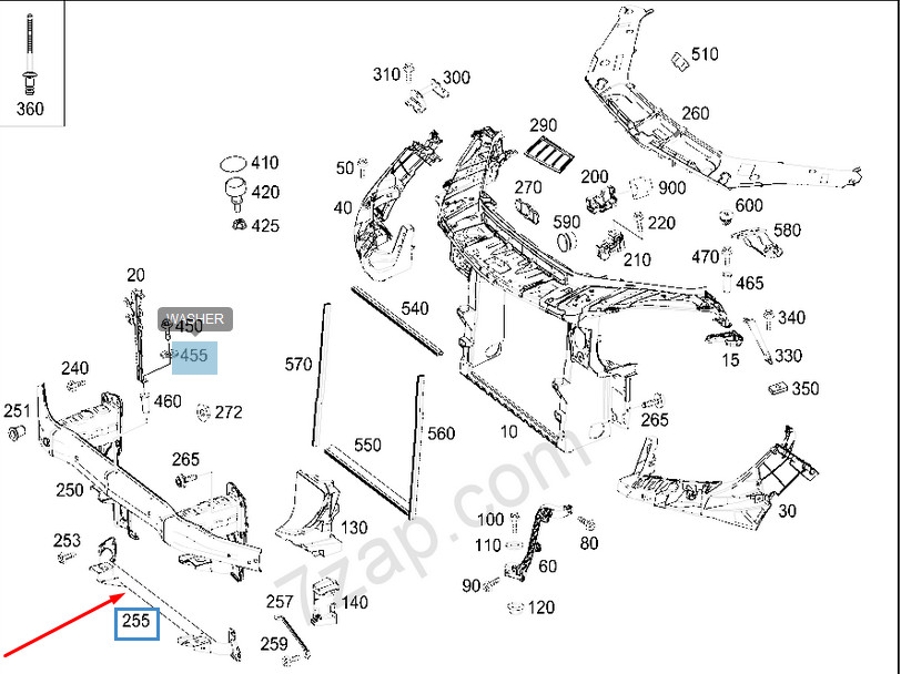 MERCEDES-BENZ M-CLASS W166 FRONT BUMPER LOWER CRASH BAR A1666200085 NO ...