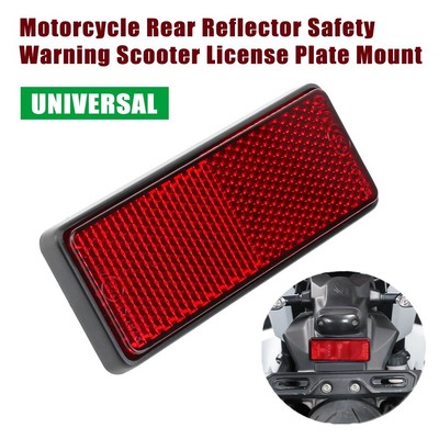 Universal Motorcycle Rear Reflector Safety Warning Scooter License ...