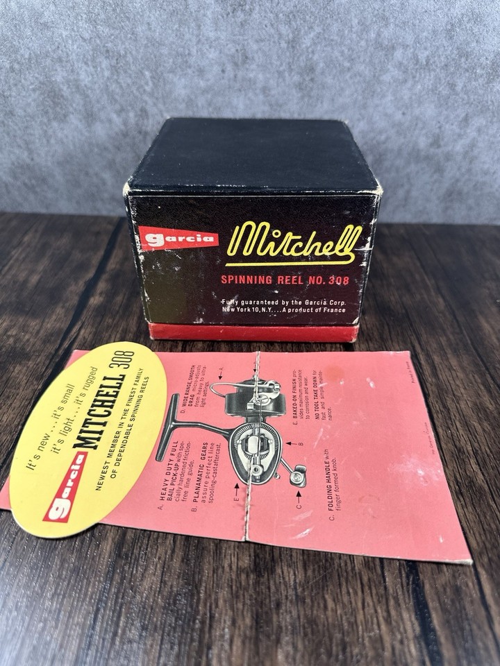 Vintage Mitchell 308 Spinning Reel – New in Box w/ Papers & Spare Spool NOS | eBay