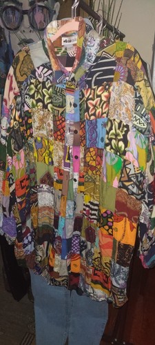 NEW WE BE BOP ARTSY PATCHWORK WOMENS SHIRT/BLOUSE 2X FITS 3X | eBay