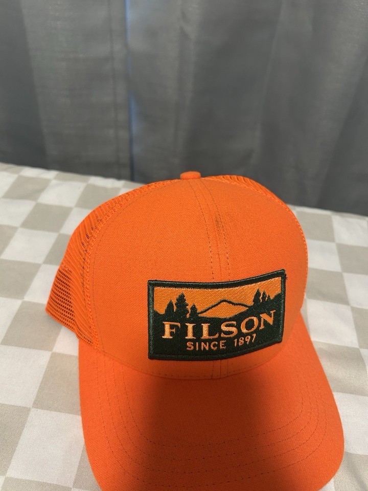Filson Hunters Blaze Orange Hunting Hat Authentic Original Adjustable ...