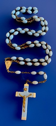 Vintage Catholic Blue 5 Decade Rosary Jesus Center Italy | eBay