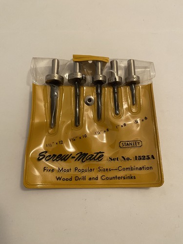 NOS - STANLEY No. 1525A (04-615) SCREW-MATE DRILL & COUNTERSINK SET W ...