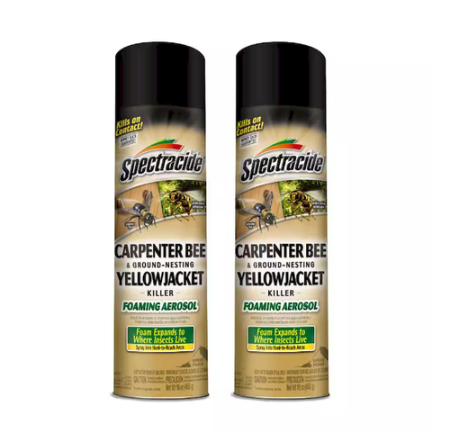 Spectracide Bee & Wasp Killer Foam 16oz, 2Pk – Carpenter Bee, Yellow ...
