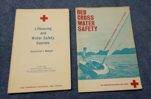 2 Vintage 1968 Red Cross Lifesaving 1966 Red Cross Water Safety ...