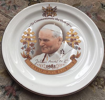 7” Collector Plate Commemorating The Visit of Pope John Paul II To The ...