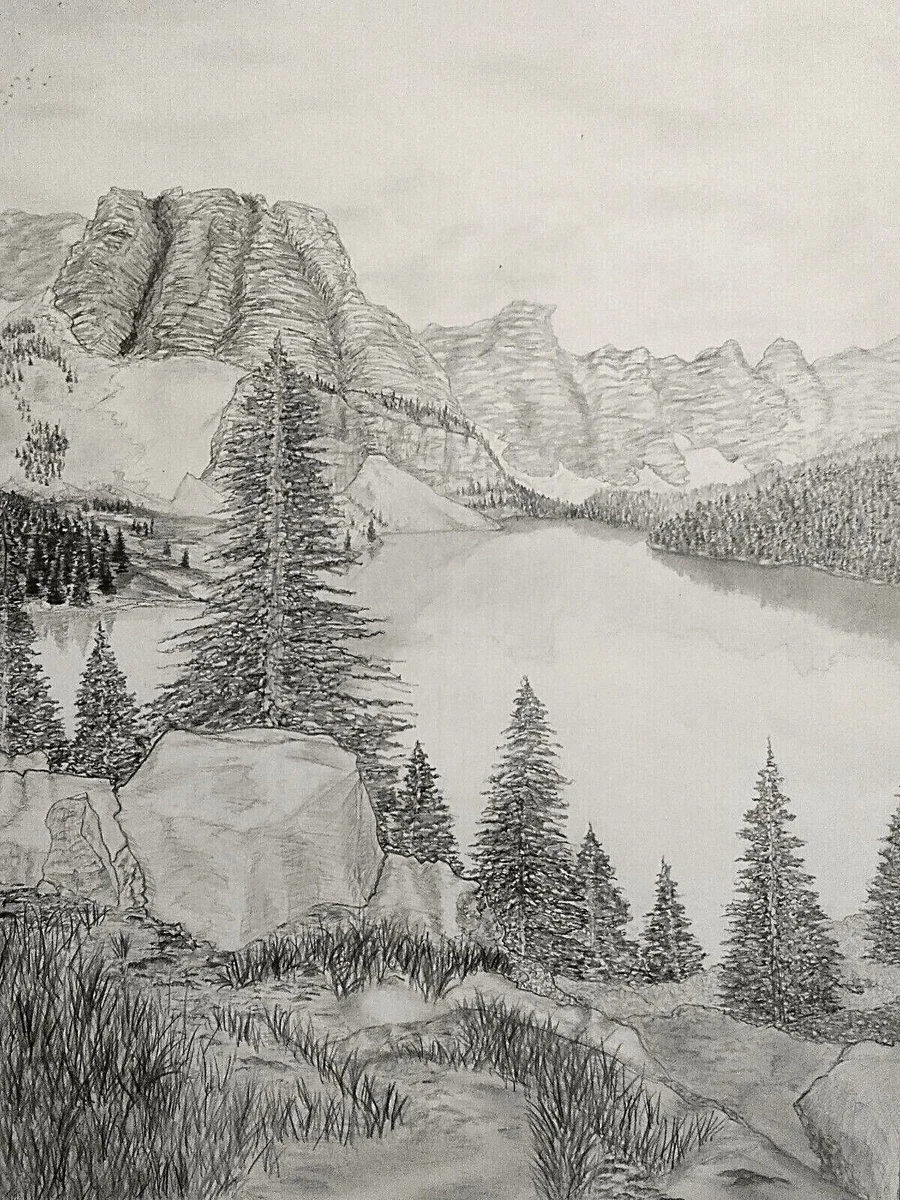Mountain Landscape Drawing
