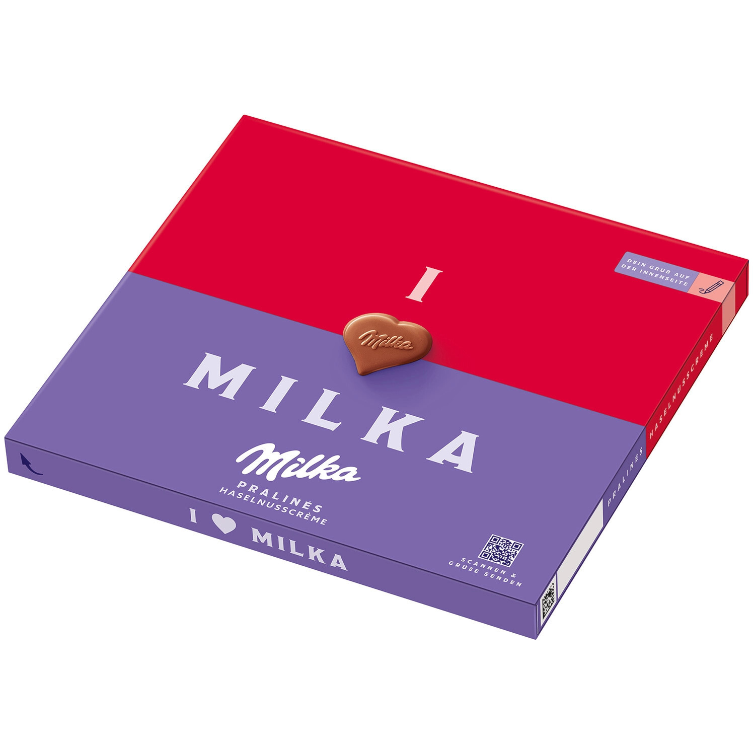 I LOVE MILKA Heart Shaped Chocolate Pralines with Hazelnut Cream Gift ...