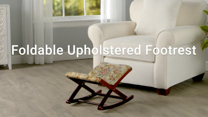 Rocking Foot Rest Stool Padded Ottoman Foldable Upholstered Improves ...