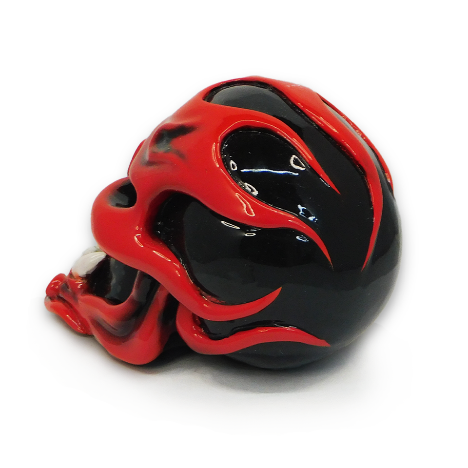 Sami - Black Skull with Red Fire - Van Chase custom hand-painted shift ...