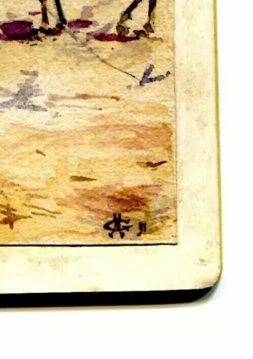 Antique Original Drawing signed George MANSON (1850-1876) Peasants ...