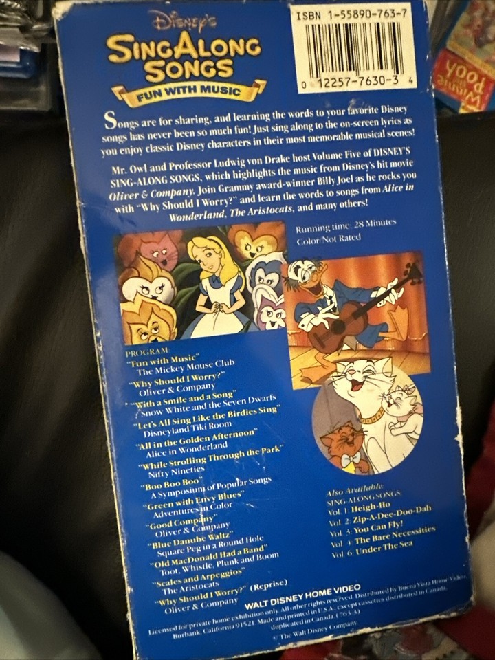 Disneys Sing Along Songs - Fun With Music (VHS, 1993) 12257763034 | eBay