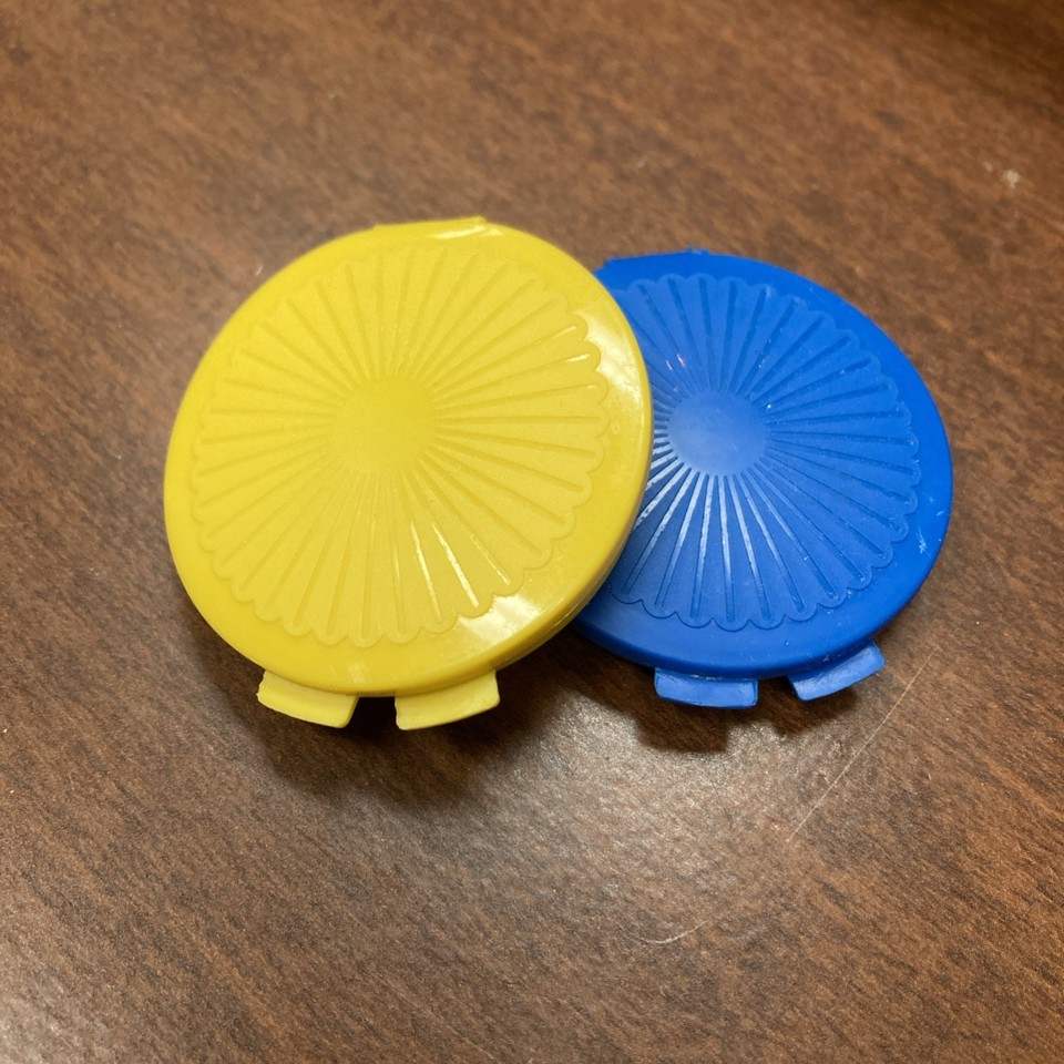 Pair VTG Tupperware Small Pill Keeper Case Box Clamshell Yellow and ...