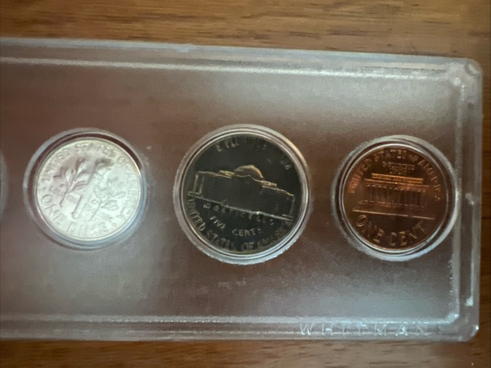 1964 P U.S. MINT SILVER Coin Set in Plastic Whitman Holder 90% Silver ...