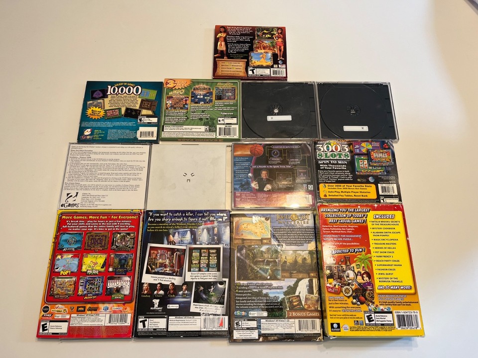 Lot of 13 Windows PC CD Rom Games Casino, Jewel Quest, Scrabble | eBay