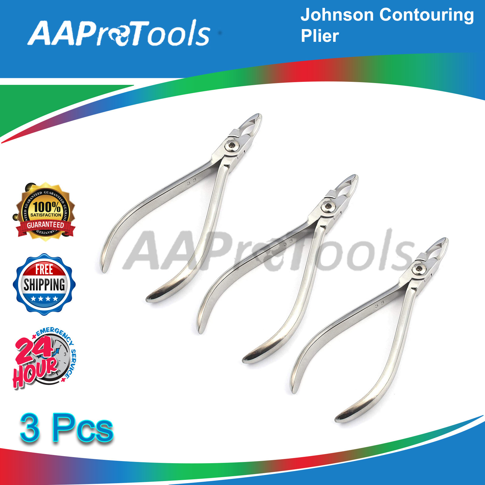 Set Of 3 Johnson Crown and Band Contouring Pliers Dental Orthodontic ...