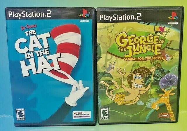 Cat in The Hat + George of Jungle - PS2 Playstation 2 Game Lot Works ...