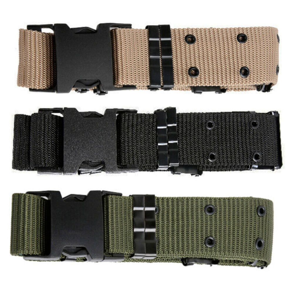 Military Nylon Belt 2" Wide Metal Webbing Tactical Web Belt Utility Gun ...