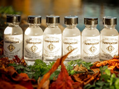 6 Bottles Diamond G Forest 100% Pure Gum Spirits of Turpentine 1 oz ...
