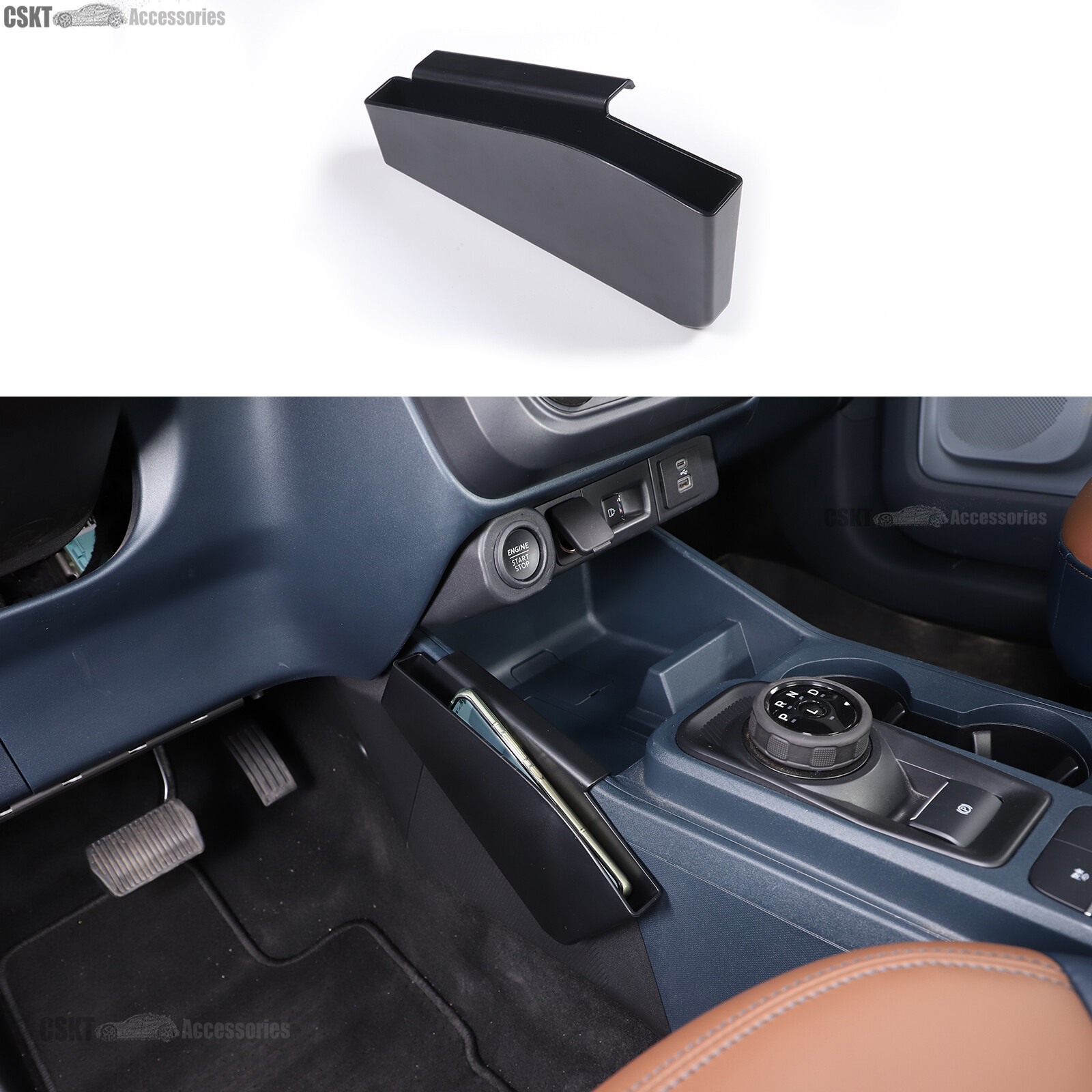 Fits 2022-2024 Ford Maverick Driver Side Storage Box Car Organizer ABS ...