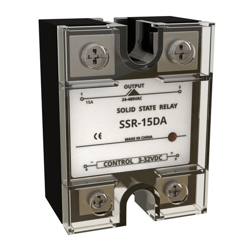 SSR-15DA Solid State Relay DC to AC Input 3-32VDC to Output 24-480VAC ...