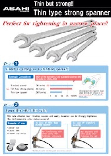 ASAHI TOOLS Single Open End Ultra Thin Spanner SST 8mm~24mm Made in ...