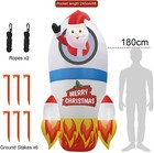 8 FT Christmas Inflatable Rocket with Santa Inflatable Yard Decor Decor ...