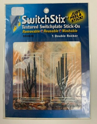 Switchstix Decorative Textured Switchplate Stick-On Double Rocker ...